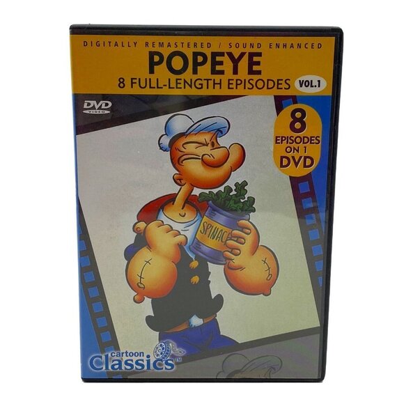 Media | Cartoon Classics Popeye Volume 1 Dvd 8 Fulllength Episodes ...